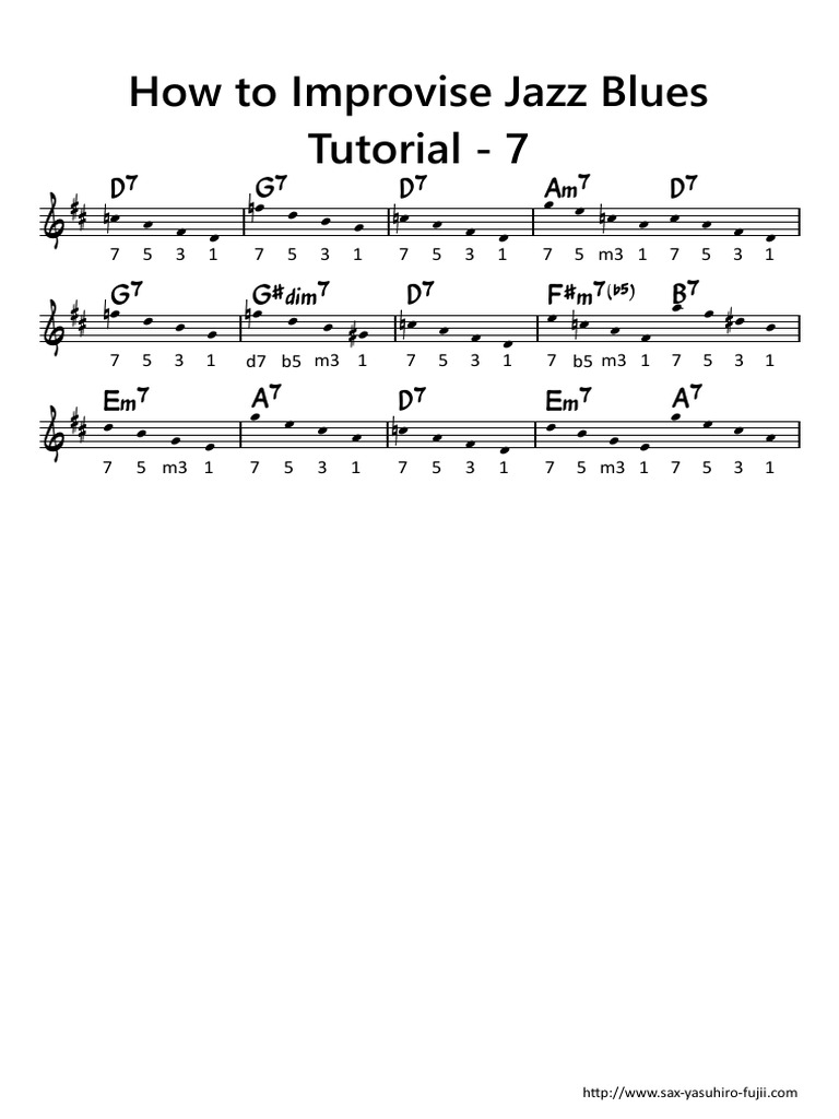 How To Improvise C - Blues - Tutorial For Tenor - 07 - Understanding Chord Tones Gradually - 2 ...