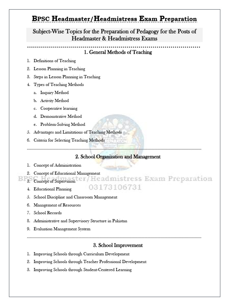 Pedagogy for Headmaster & Headmistress | PDF | Educational Technology | Educational Assessment