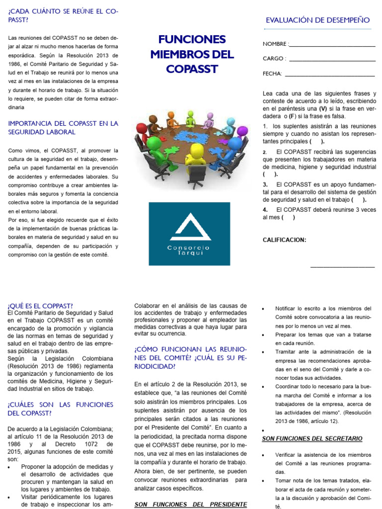Capacitacion Funciones y Roles Del Copasst | PDF | Seguridad y salud ocupacional
