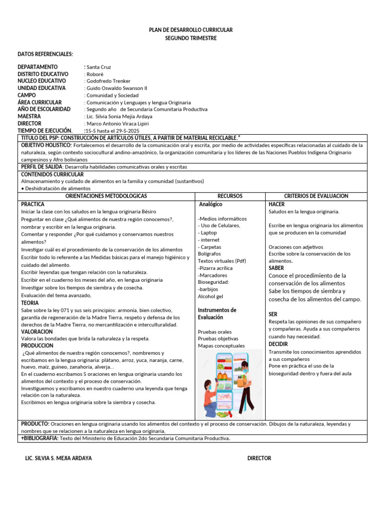 5 Plan de Clases 2do Leng Orig. | PDF