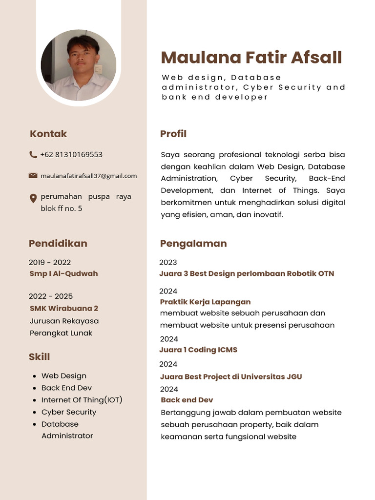 CV Maulana Fatir | PDF
