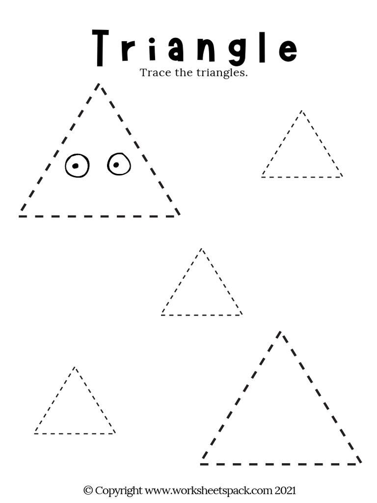 FREE Triangle Tracing Worksheets Printable | PDF