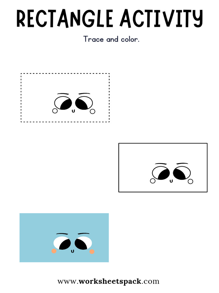 Free Rectangle Shape Activity Educational Worksheet PDF For Students | PDF