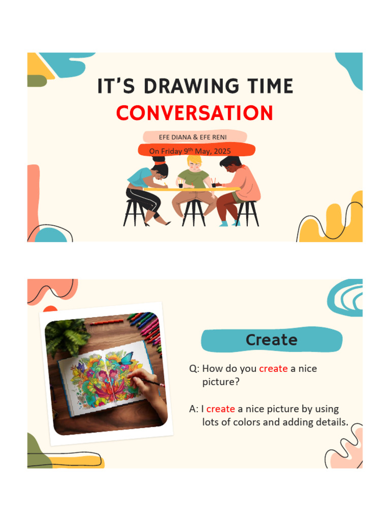 Sd-It's Drawing Time Conversation (09-05-2025) | PDF | Pencil | Stationery