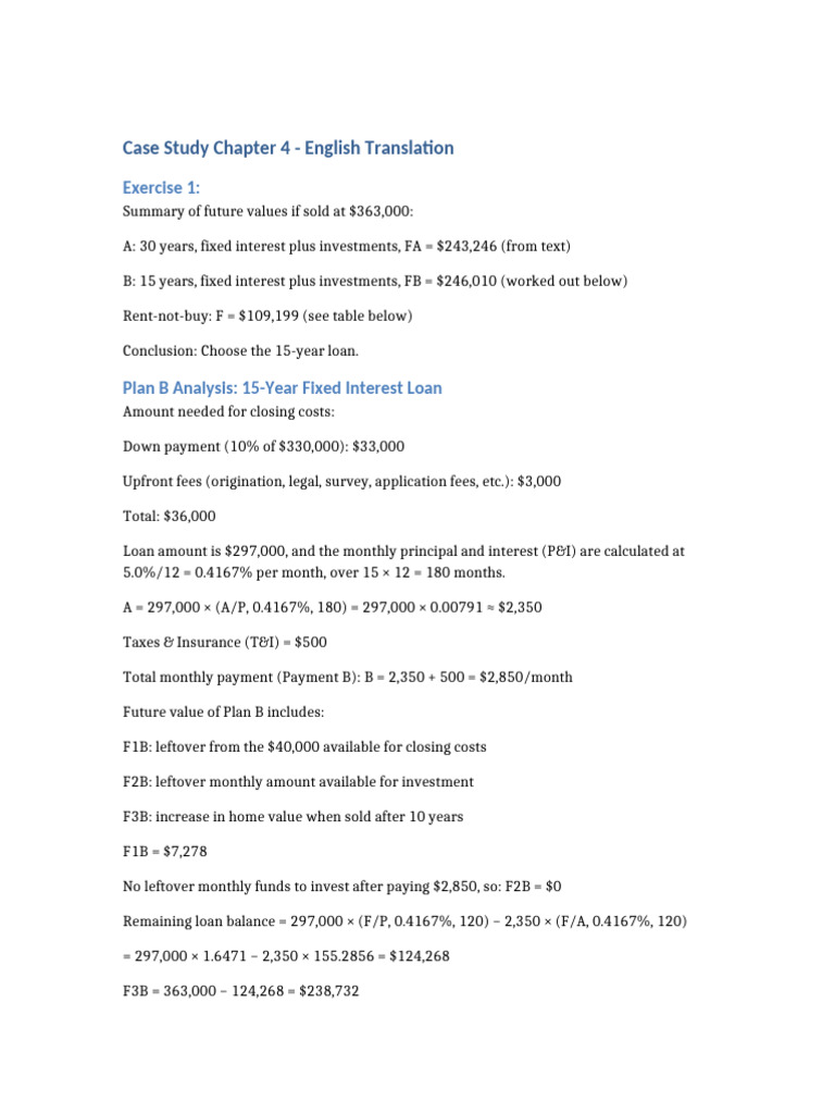 Case Study Chapter 4 English | PDF | Interest | Private Sector