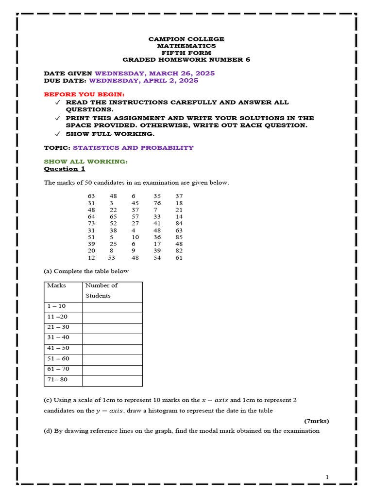 Homework 6 - Statistics and Probability | PDF | Descriptive Statistics