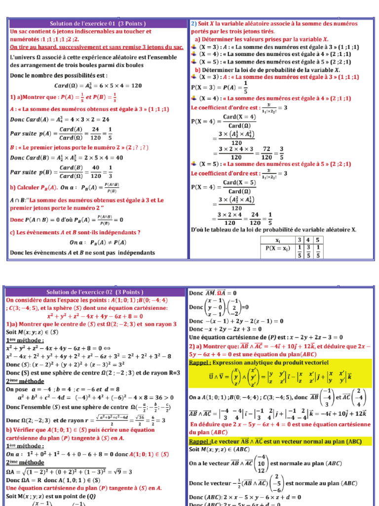 Correction Exam Bac Model 1 | PDF