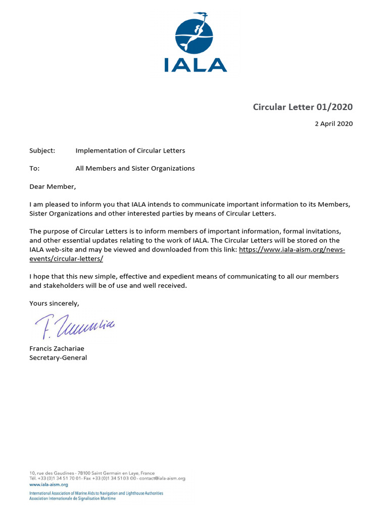 Circular Letter Sample | PDF