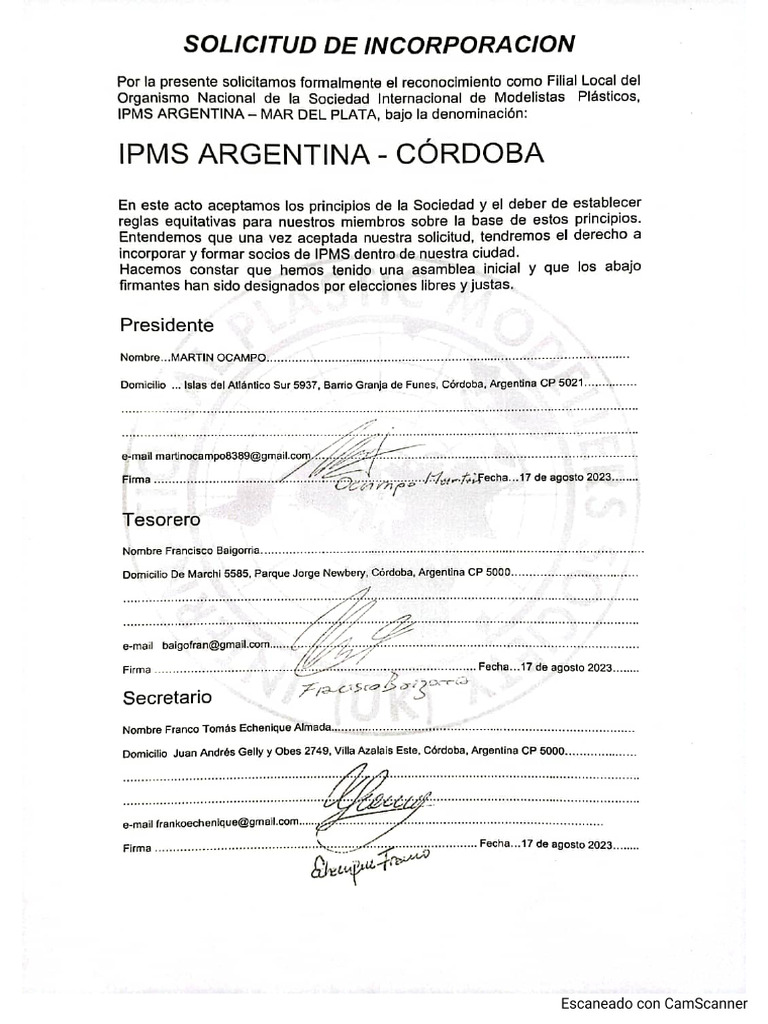 Solicitud IPMS Firmado | PDF