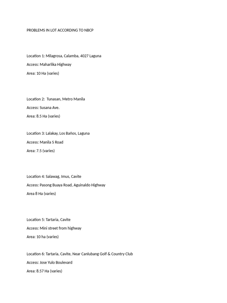 Problems in Lot According To NBCP | PDF
