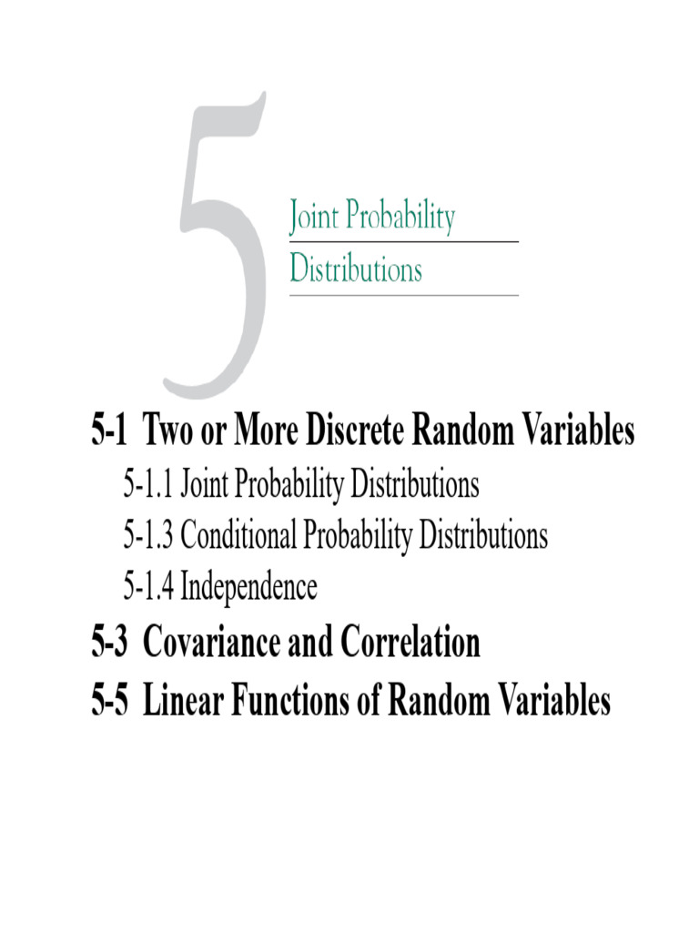 Chapter #5 Joint Prob Density Functions | PDF | Covariance | Probability Distribution