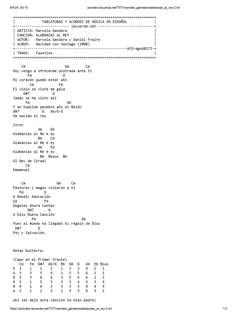 Alabanzas Al Rey | PDF