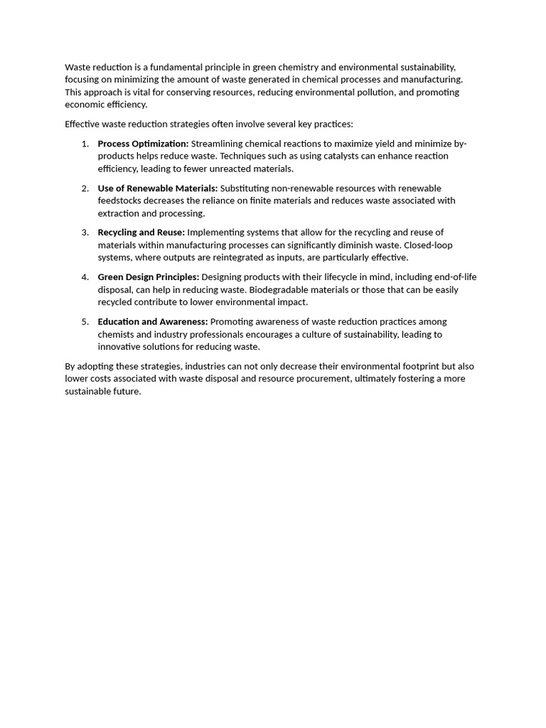 Waste Reduction | PDF