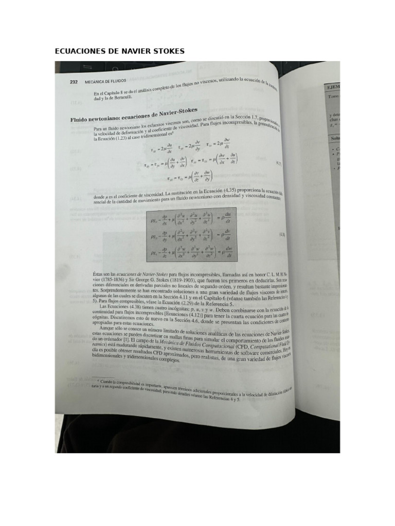 Ecuaciones Navier Stokes 1,2,3 | PDF