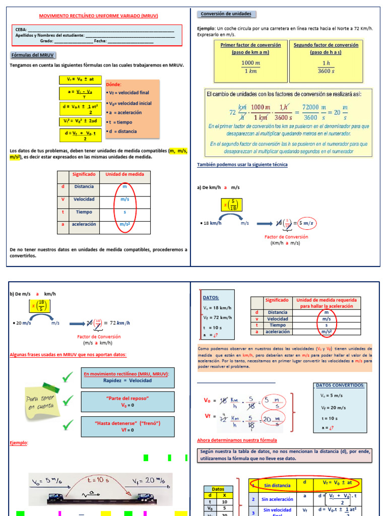 Ficha Mruv-Exp 3-Actividad 4 - 4B | PDF | Aceleración | Velocidad