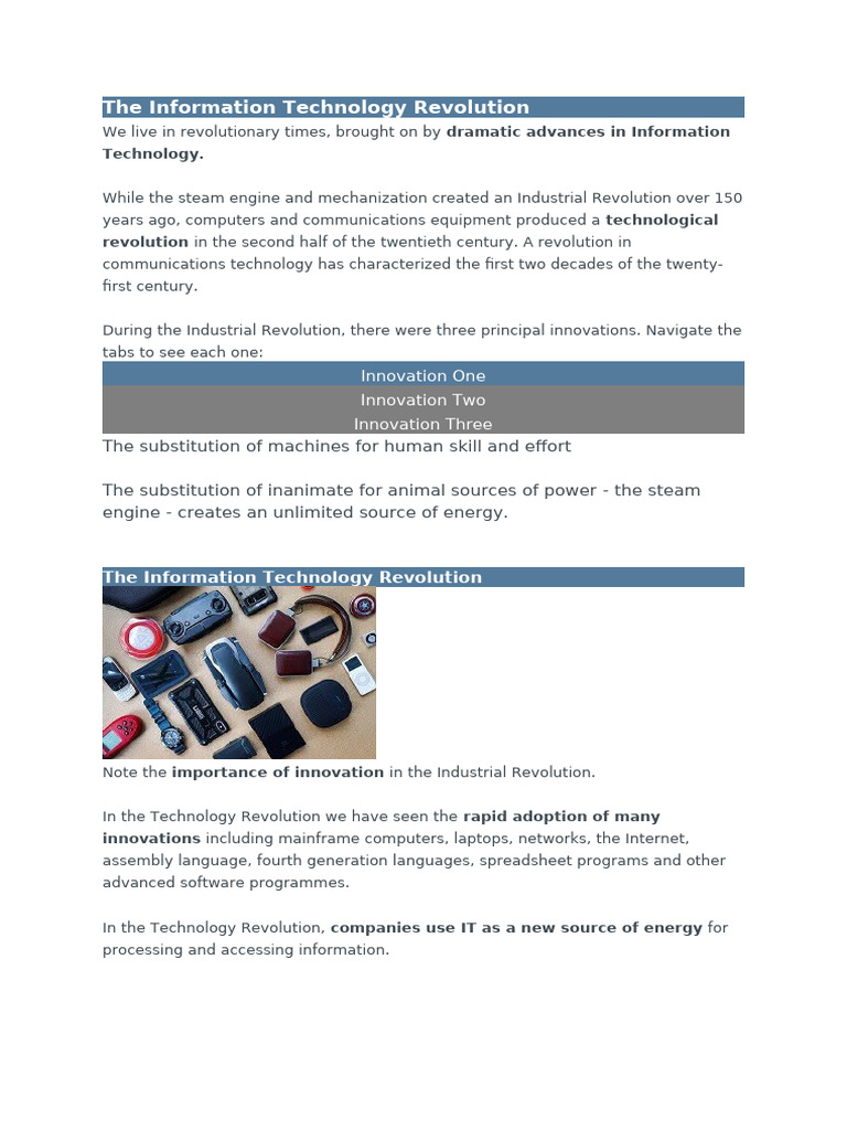 The Information Technology Revolution | PDF | Decision Making | Information