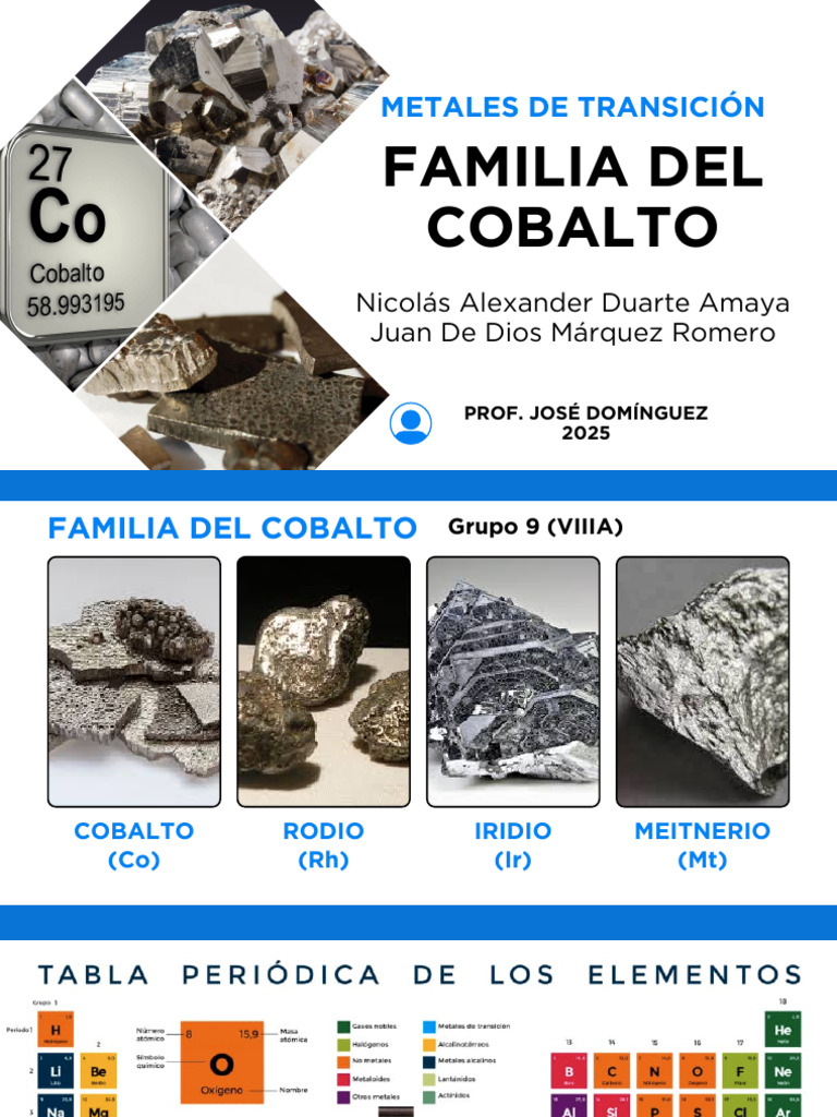 Familia Del Cobalto | PDF | Platino | Rieles