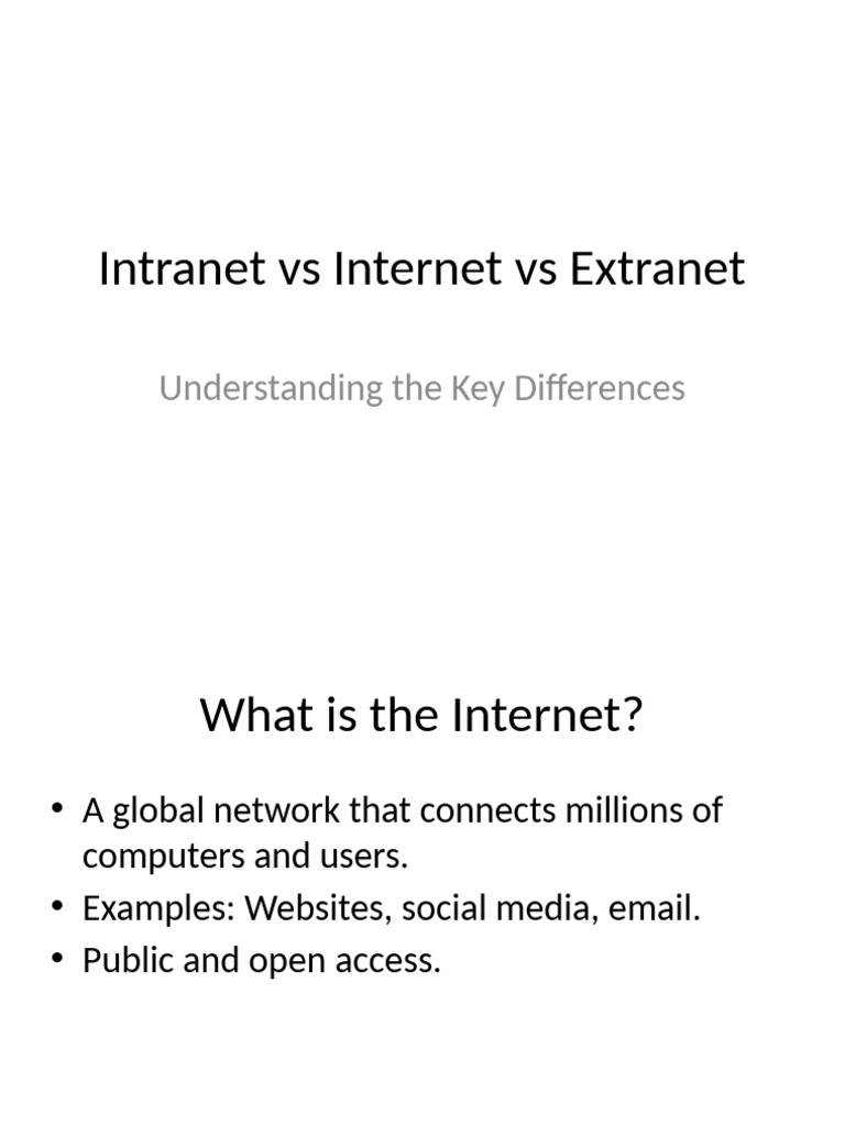 Intranet - Internet - Extranet - PPT - EN Please | PDF