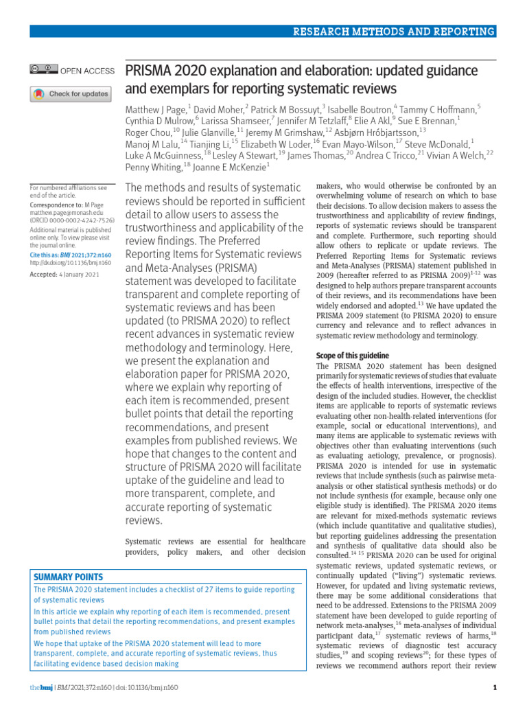 PRISMA 2020 | PDF | Systematic Review | Meta Analysis