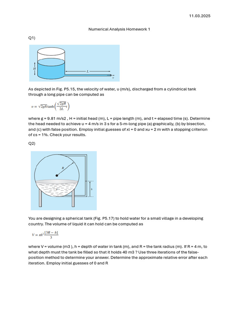 Numerical Analysis Homework 1_Re | PDF