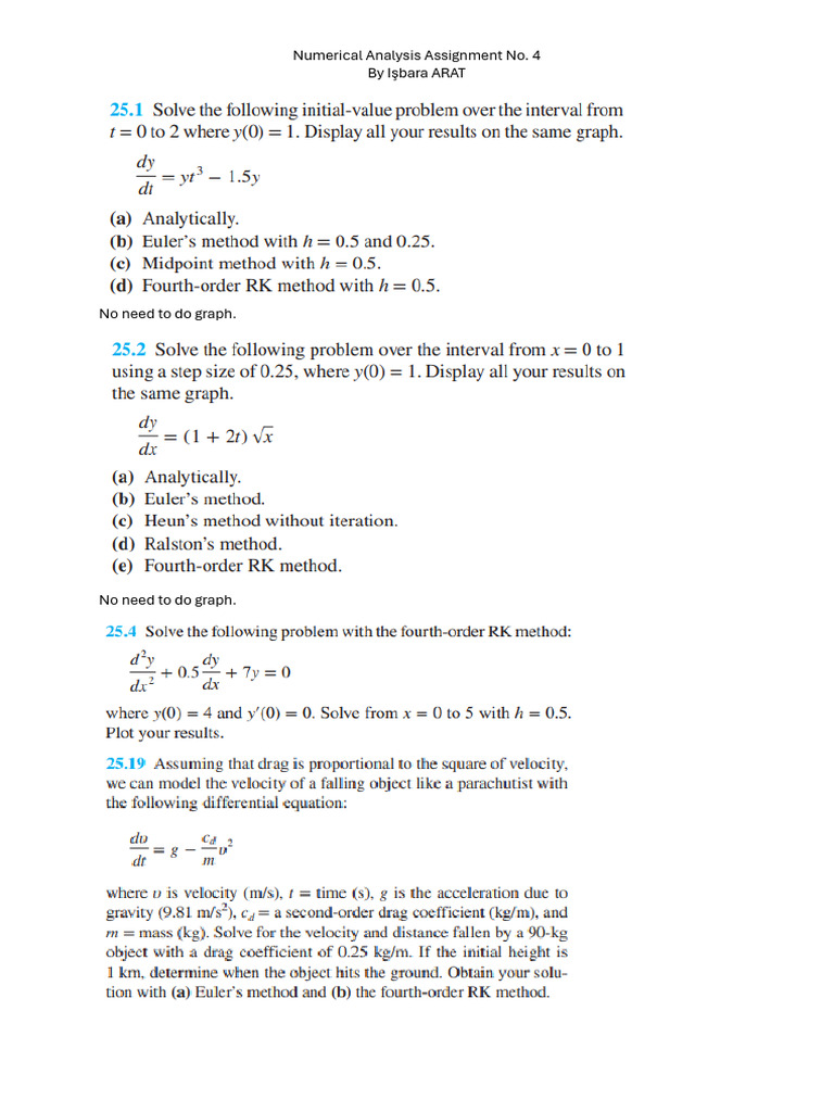 Numerical Analysis Assignment No4 | PDF