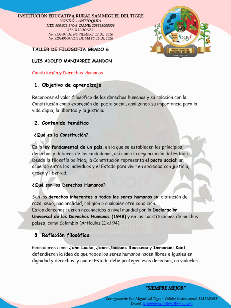 Constitucion Y Derechos Humanos Pdf Derechos Humanos Contrato Social