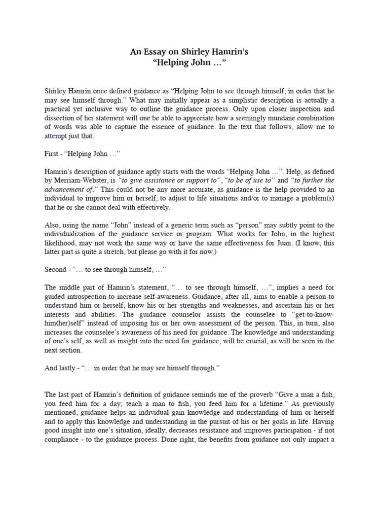 Understanding Guidance Through Hamrin's Lens | PDF | Behavioural ...