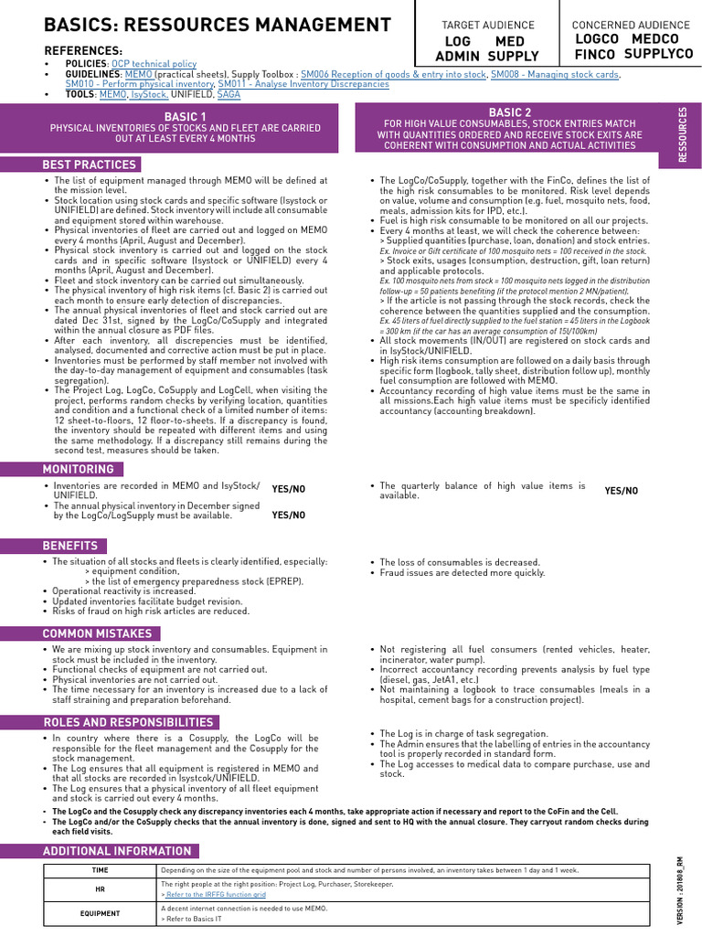 Stock and Fleet Inventory Management Guide | PDF | Waste | Inventory