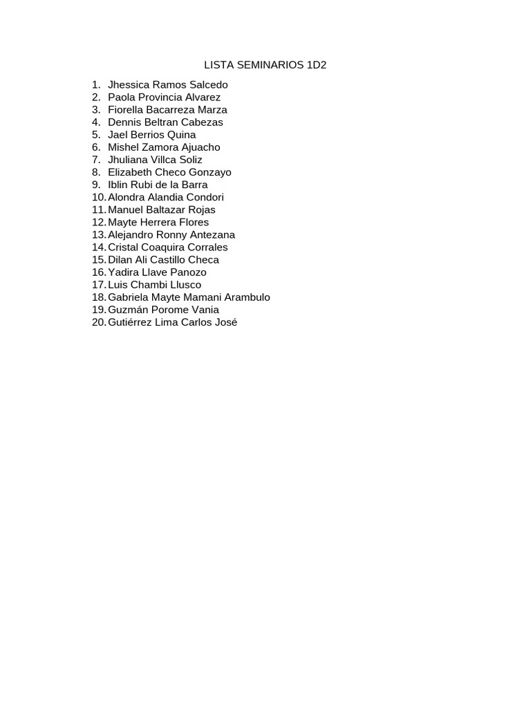 Copia de Lista Seminarios 1d2 | PDF
