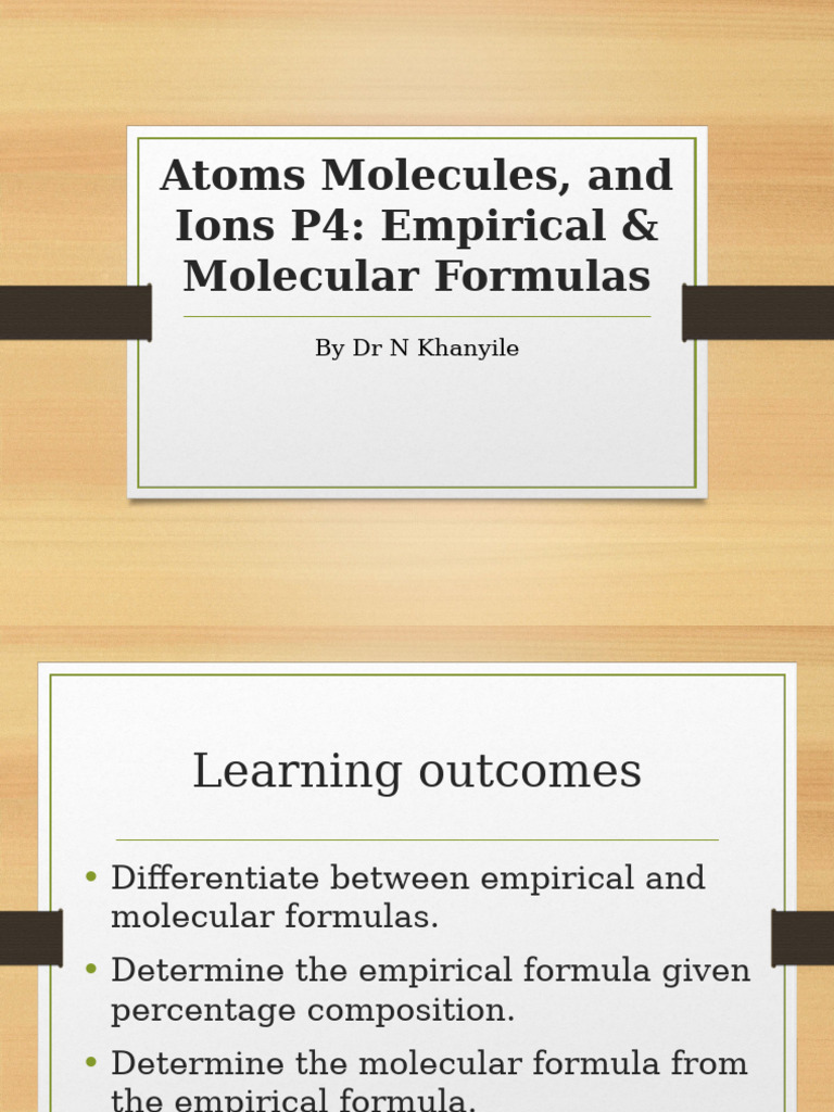 Empirical Molecular Formulas P4 | PDF | Molecules | Mole (Unit)