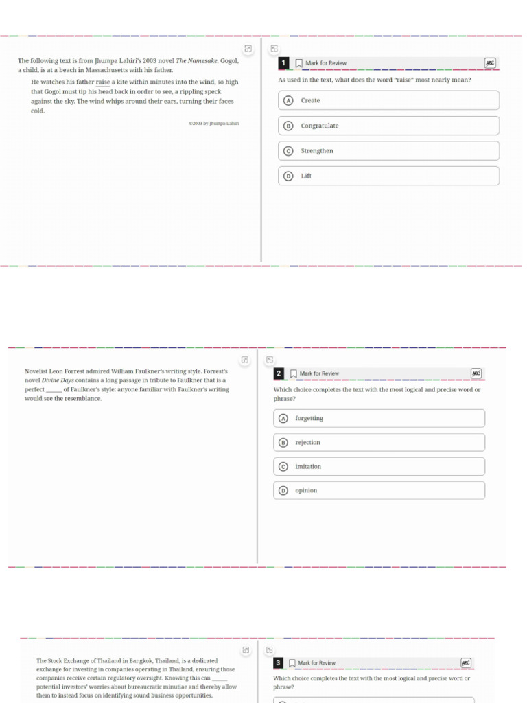 SAT PRACTICE 2503-02 - With Answer Key | PDF