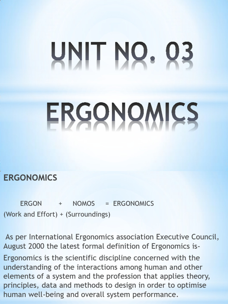 Ieq Unit 3 PPT - 250510 - 043505 | PDF | Anthropometry | Machines