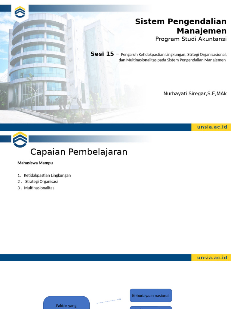 Sesi 15_SPM_Ketidakpastian Lingkungan, Strtegi Organisasional | PDF