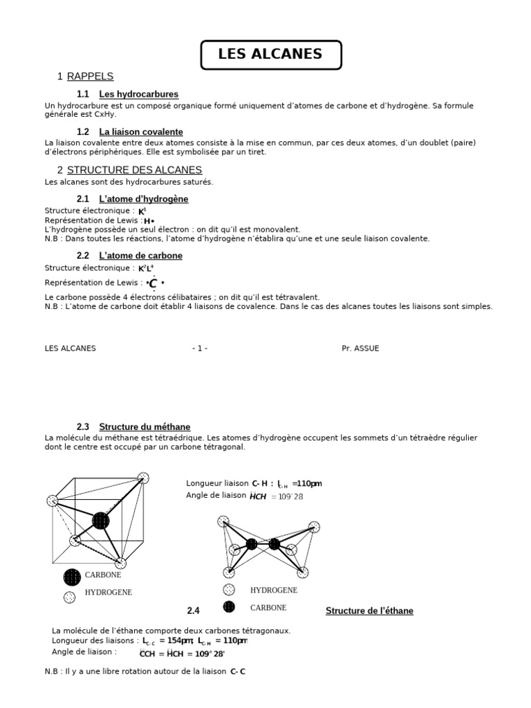 Comprendre les alcanes et leur combustion | PDF | Alcane | Liaison chimique