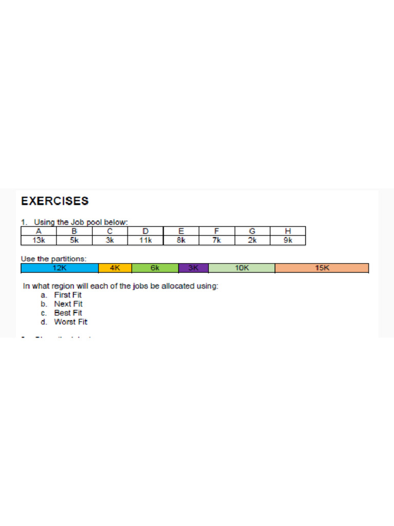 Memory Management Exercises | PDF