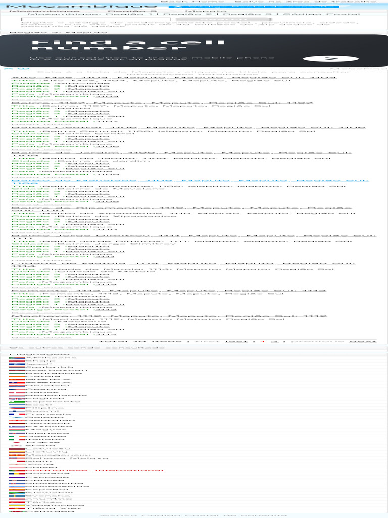 Maputo - Moçambique - Código Postal de Consulta | PDF