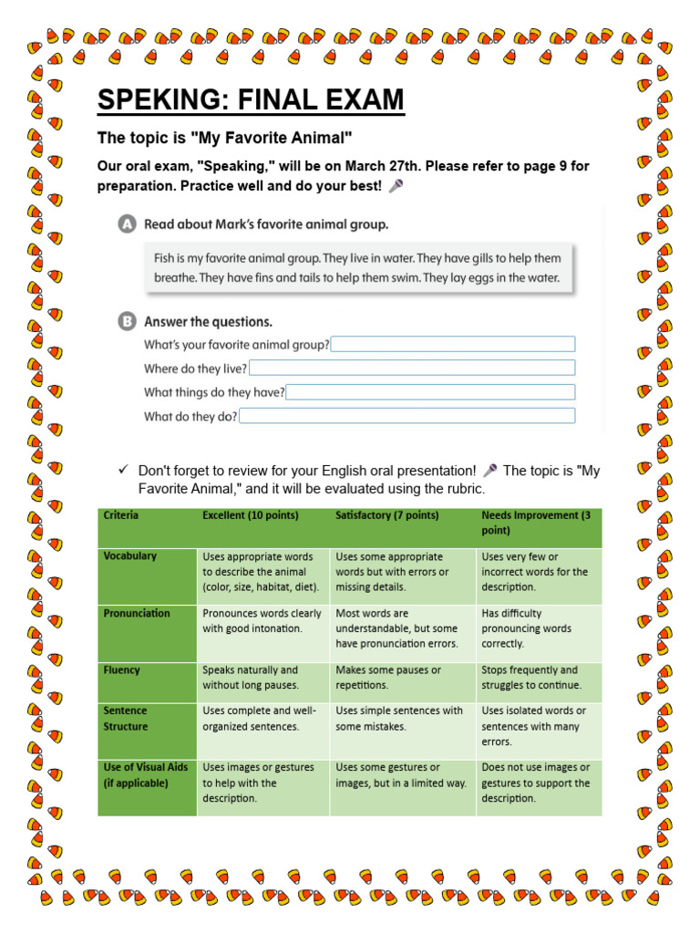 SPEKING_FINAL_EXAM_FIRST_TERM | PDF