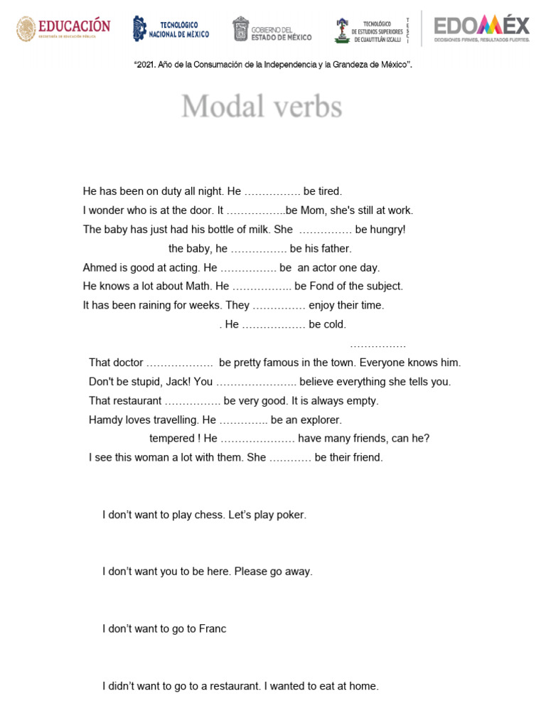 Future Modals and Exercises Guide | PDF