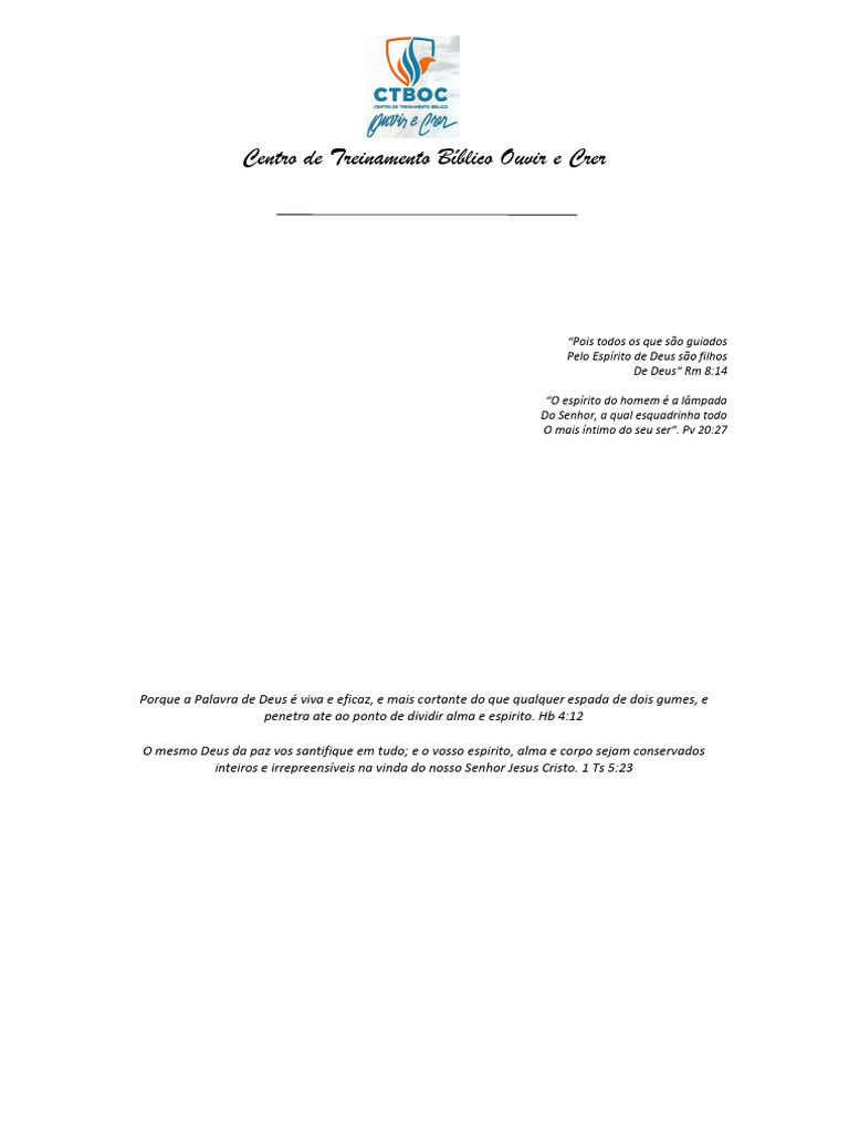 Aula 23 - Apostila - Tema Como Ser Guiado Pelo Espirito | PDF | Deus | Alma