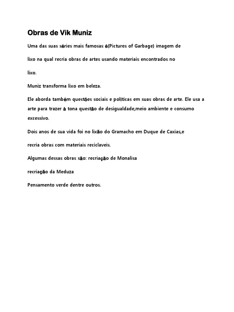 Vik Muniz 1 | PDF