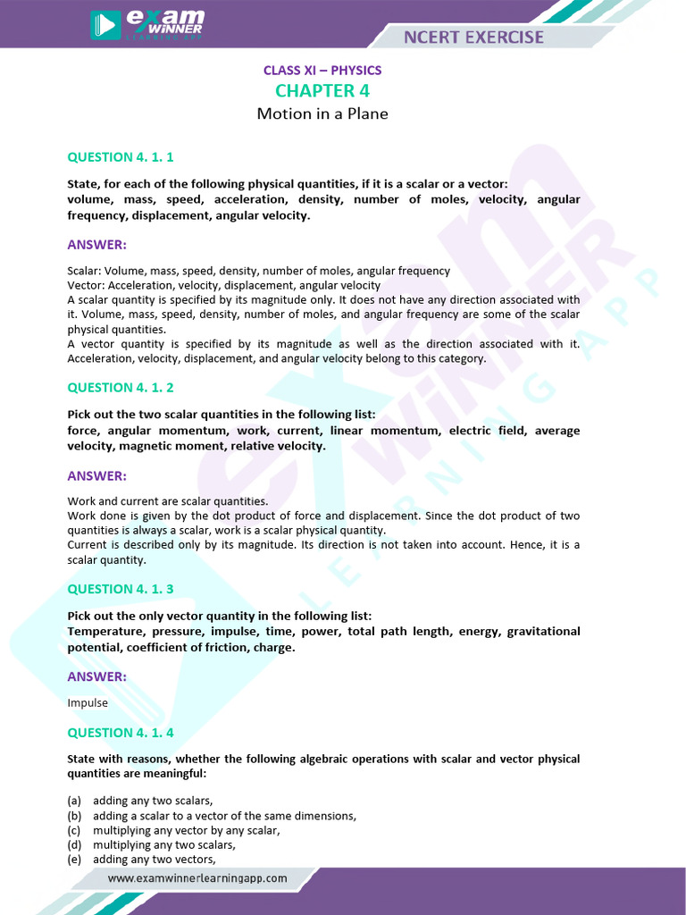1 Physics Chap 4-20210203162413328292 | PDF | Euclidean Vector | Velocity