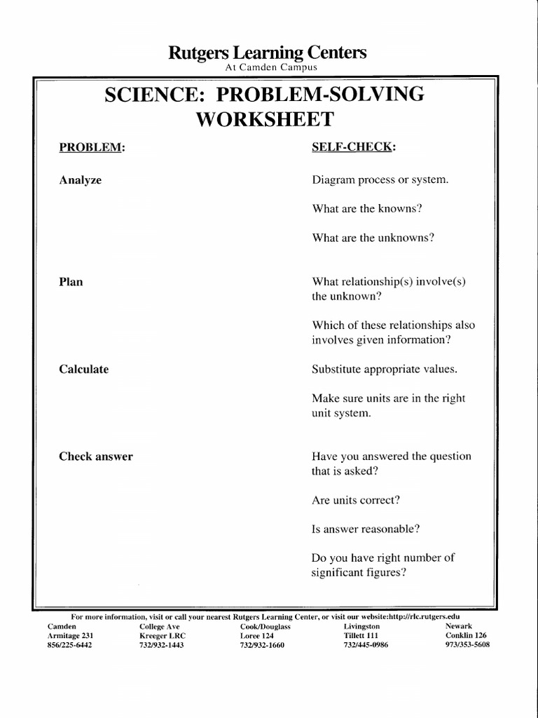 SK Science - Problem-Solving Worksheet 1pgs | PDF