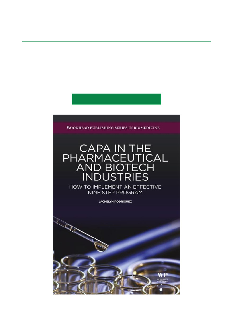 CAPA in The Pharmaceutical and Biotech Industries How To Implement An ...