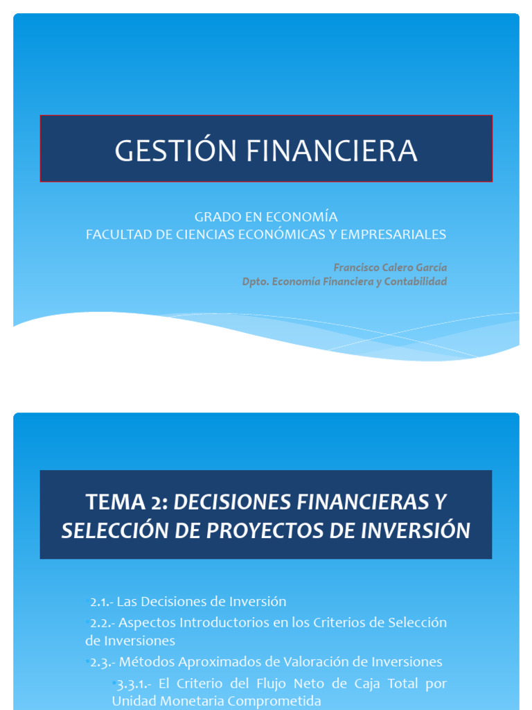 Tema 2-GF | PDF | Inversiones | Contabilidad