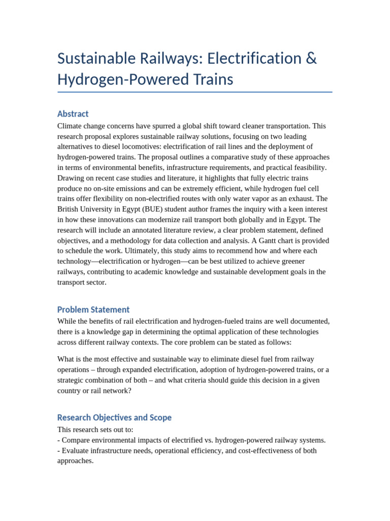 Full Humanized Sustainable Railways Proposal | PDF | Train | Rail Transport