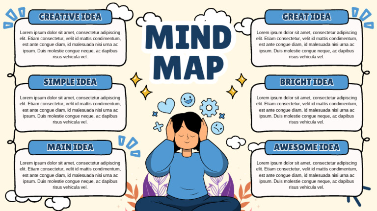 Beige and Blue Creative Illustrative Mind Map PDF | PDF