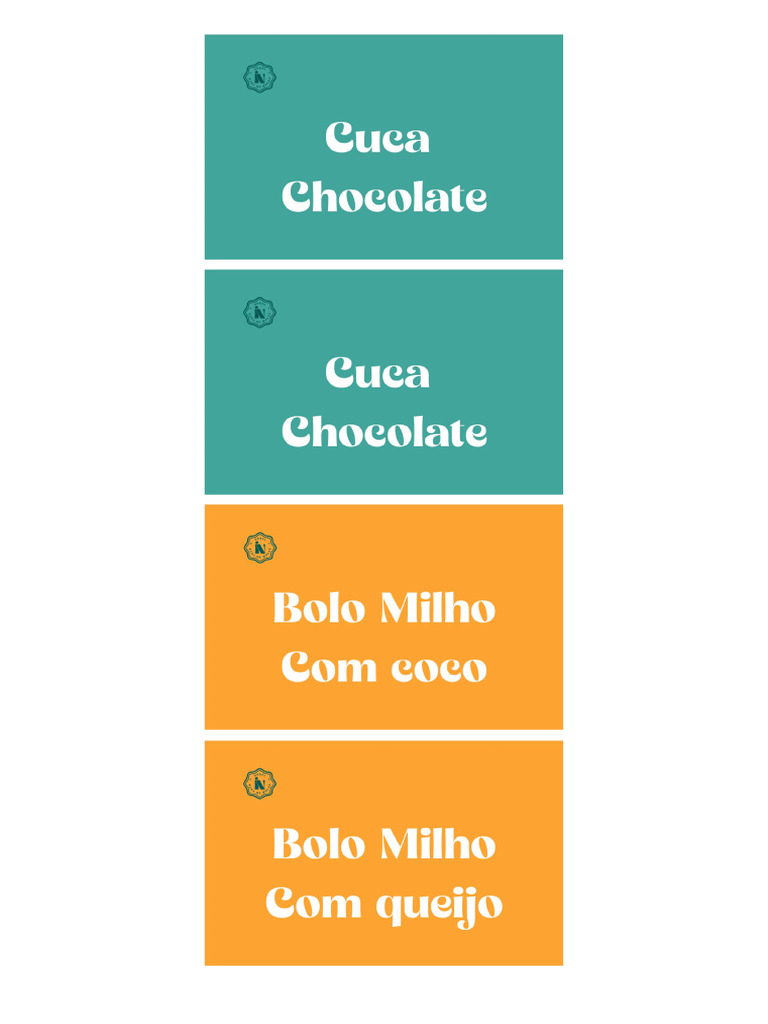 Plaquinhas Menu | PDF