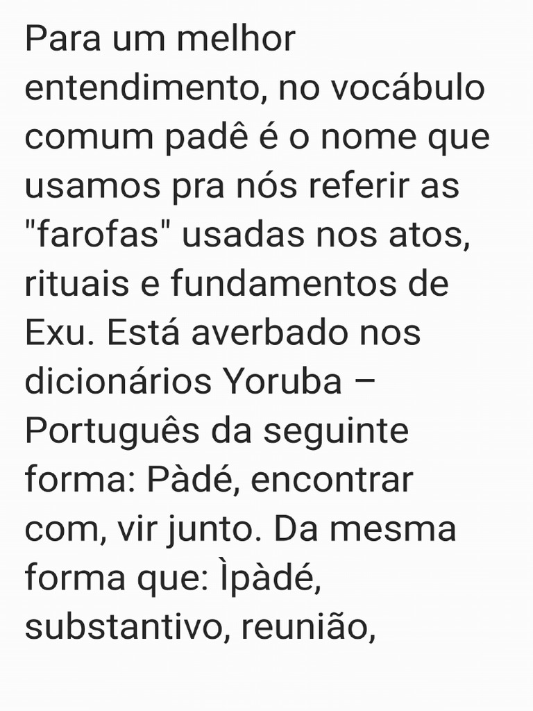 Aula Pàdé [Padê Ou Farofa] | PDF