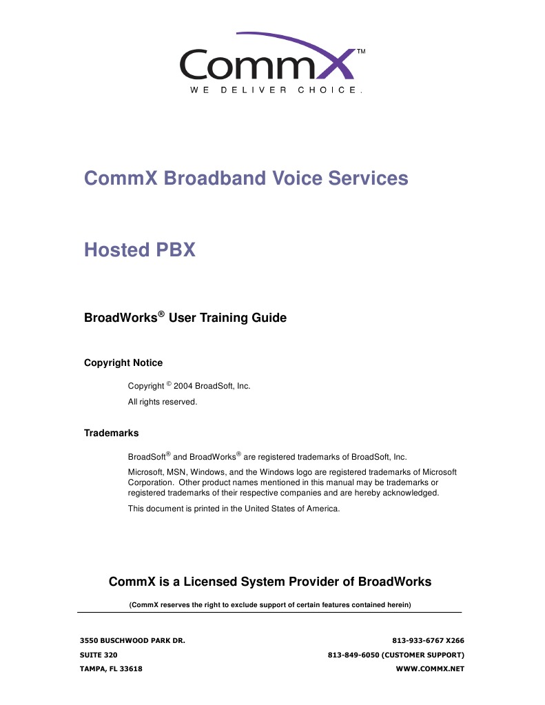 CommX CommPilot User Training Guide v111 | PDF | Conference Call ...