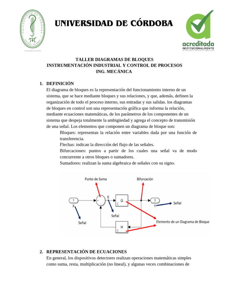 Diagrama Bloques. | PDF | Ecuaciones | Variable (Matemáticas)